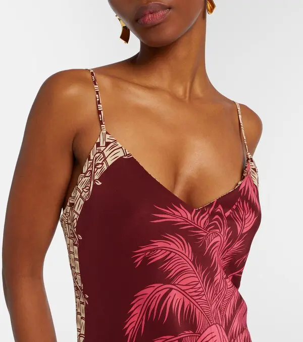Johanna Ortiz Printed Silk Slip Dress