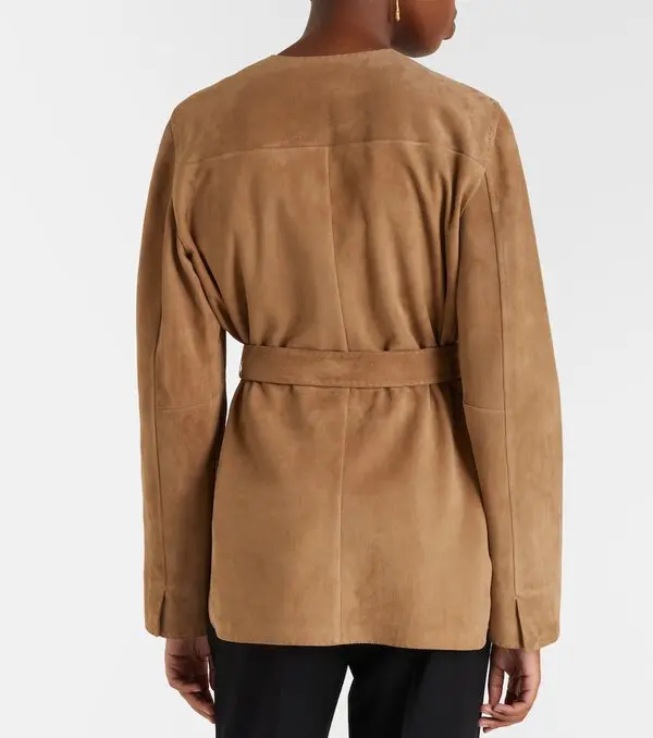 Max Mara Belted Suede Jacket - Beige