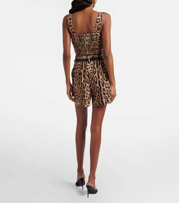 Dolce & Gabbana Leopard-print Cotton Bermuda Shorts
