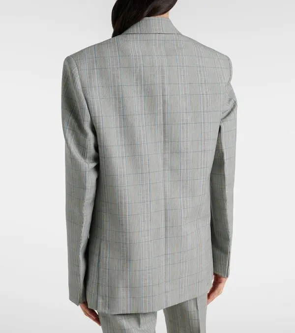 Victoria Beckham Virgin Wool Double-breasted Blazer - Grey