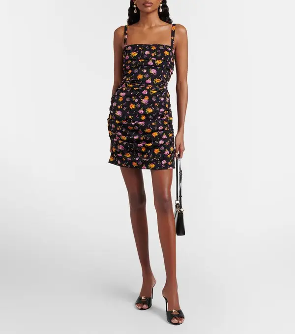 Dolce & Gabbana Floral Silk-blend Charmeuse Minidress