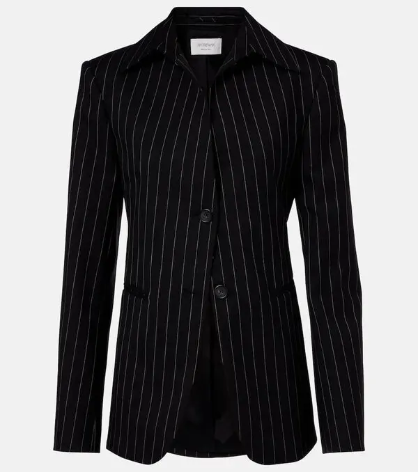 Sportmax Rive Striped Wool-blend Gabardine Blazer