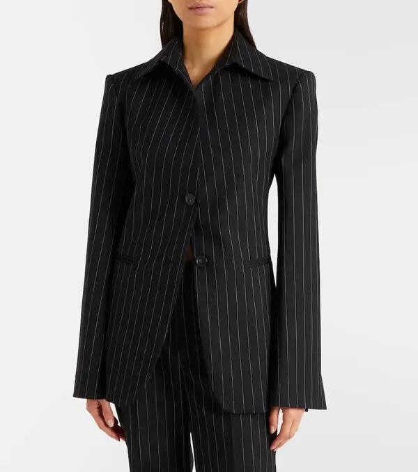 Sportmax Rive Striped Wool-blend Gabardine Blazer
