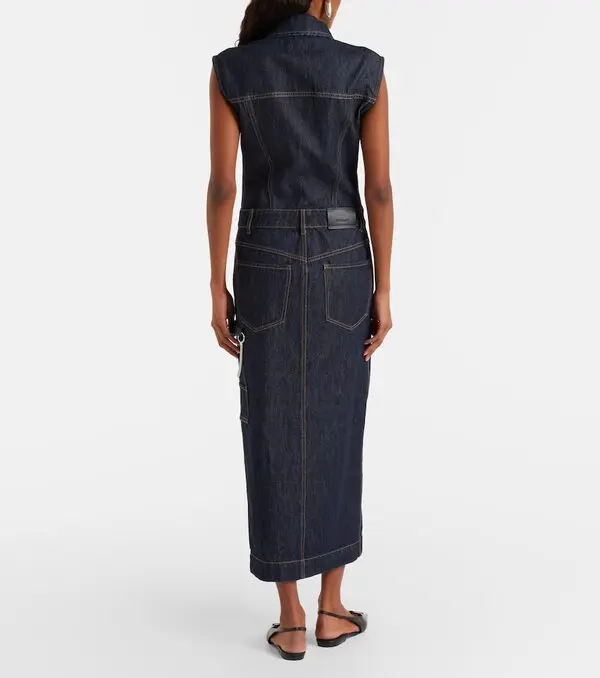 Sportmax Farfalla Denim Midi Dress - Blue