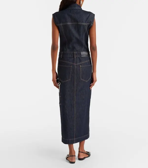 Sportmax Farfalla Denim Midi Dress - Blue