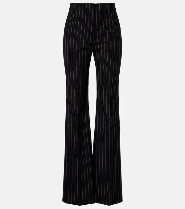 Sportmax Visino Flared Wool-blend Pants - Black