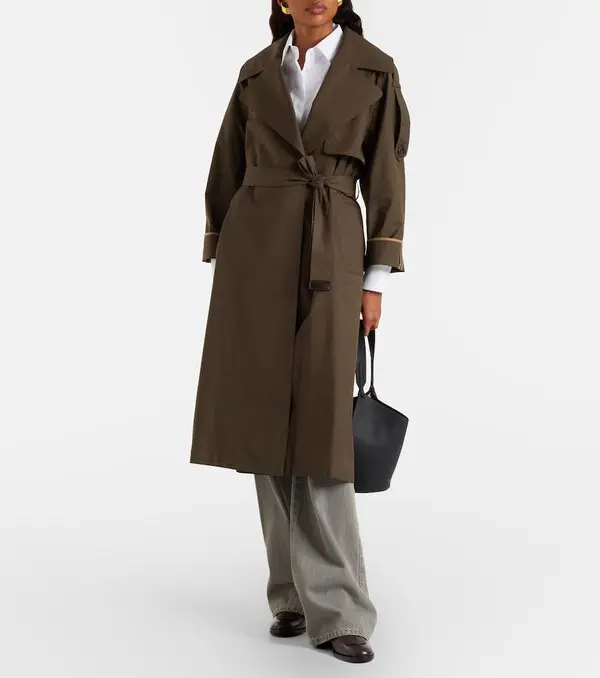 Max Mara The Cube Cotton-blend Twill Trench Coat - Green