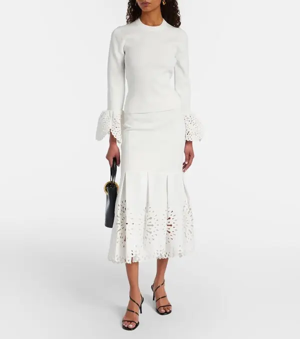 Simkhai Broderie Anglaise Midi Skirt