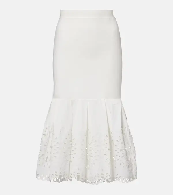 Simkhai Broderie Anglaise Midi Skirt - White