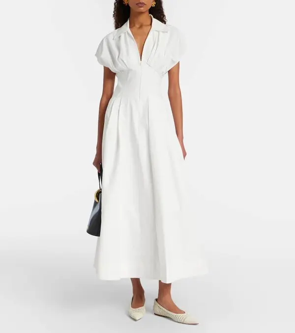 Simkhai Cotton-blend Poplin Midi Dress - White