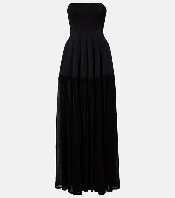 Simkhai Strapless Tulle Maxi Dress - Black