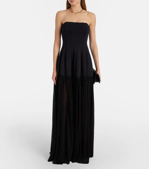 Simkhai Strapless Tulle Maxi Dress - Black