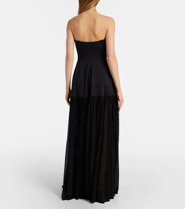 Simkhai Strapless Tulle Maxi Dress - Black