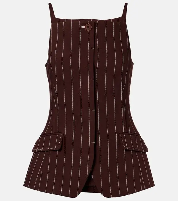Simkhai Edie Striped Top - Brown