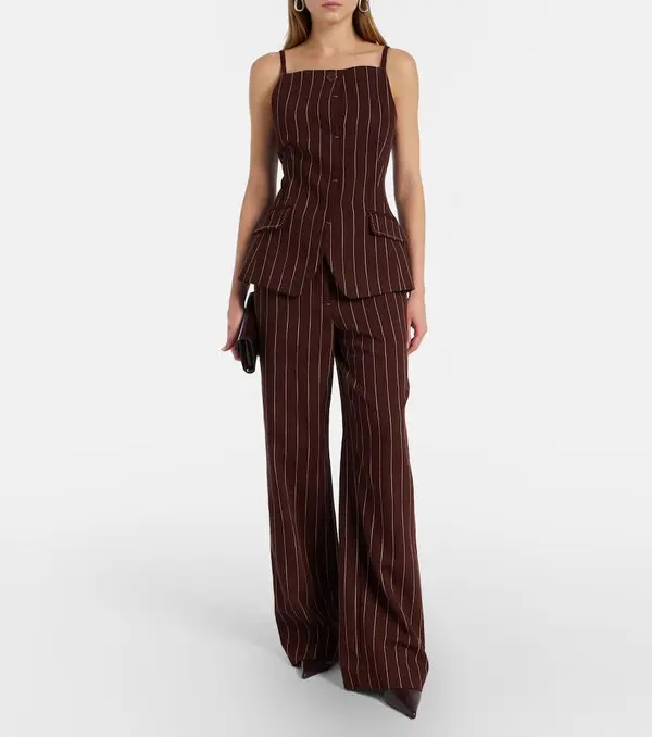 Simkhai Edie Striped Top - Brown