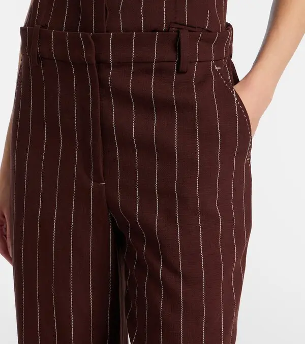 Simkhai Tavar Pinstripe Wide-leg Pants - Burgundy