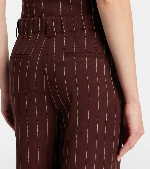 Simkhai Tavar Pinstripe Wide-leg Pants - Burgundy