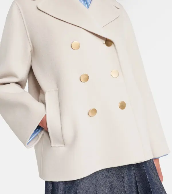 Max Mara Margot Virgin Wool Pea Coat - Beige