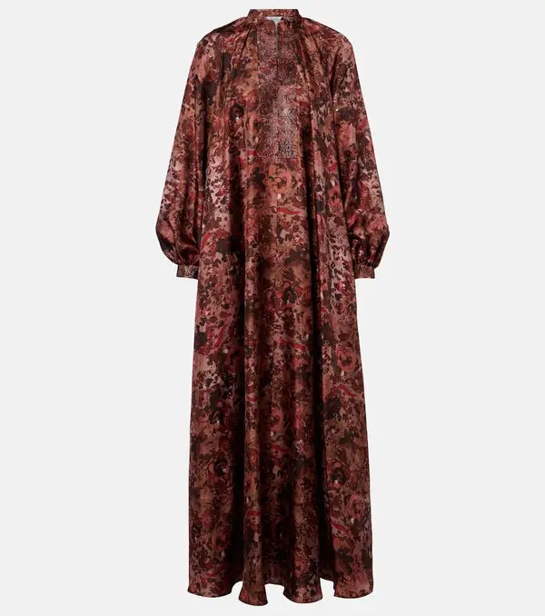 Max Mara Alpe Embellished Silk Maxi Dress - Multicoloured