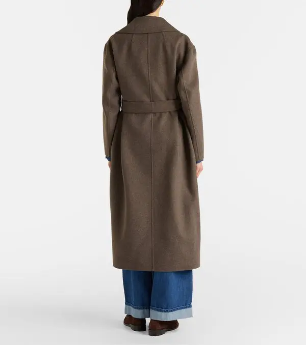 Max Mara Luna Virgin Wool Wrap Coat - Brown