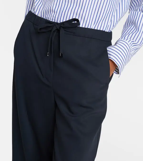Max Mara Argenta Wide-leg Virgin Wool Pants - Blue