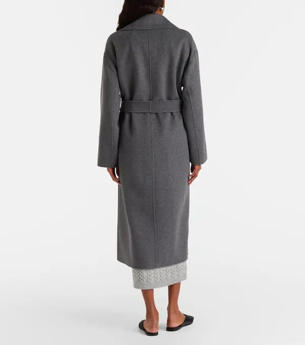 Max Mara Hobby Virgin Wool Wrap Coat - Grey