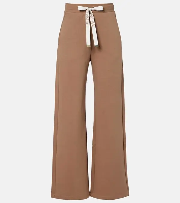 Max Mara Cotton-blend Straight-leg Trousers - Brown