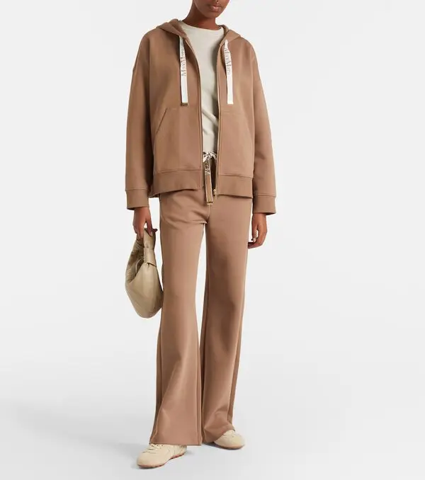 Max Mara Cotton-blend Straight-leg Trousers - Brown