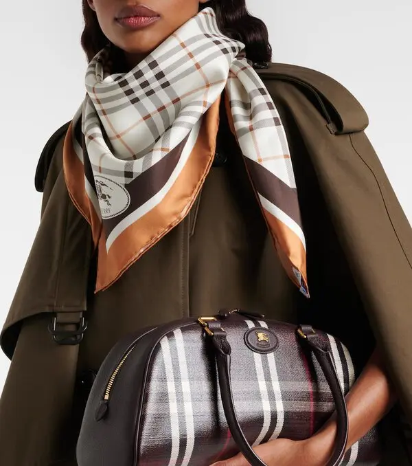 Burberry Check Silk Twill Scarf - Brown