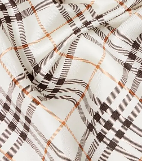 Burberry Check Silk Twill Scarf - Brown