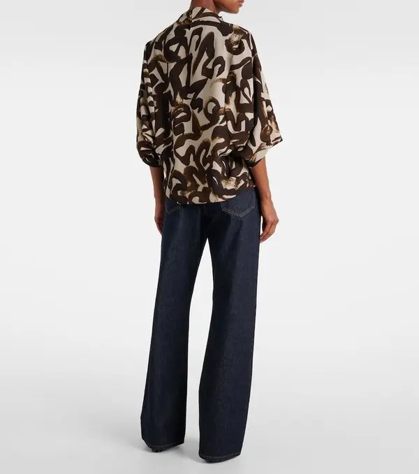 Dries Van Noten Printed Top - Brown