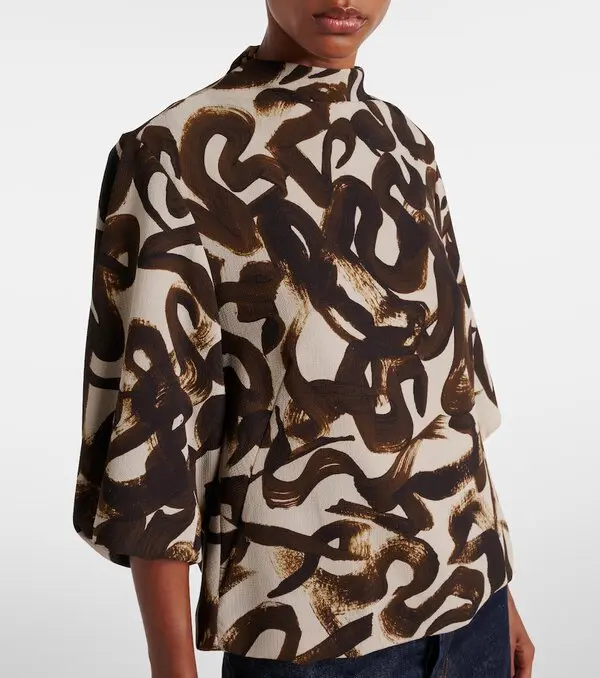 Dries Van Noten Printed Top - Brown