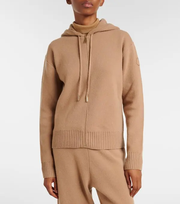Moncler Wool And Cashmere Cardigan - Brown