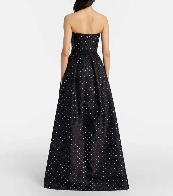 Elie Saab Belted Polka-dot Gown
