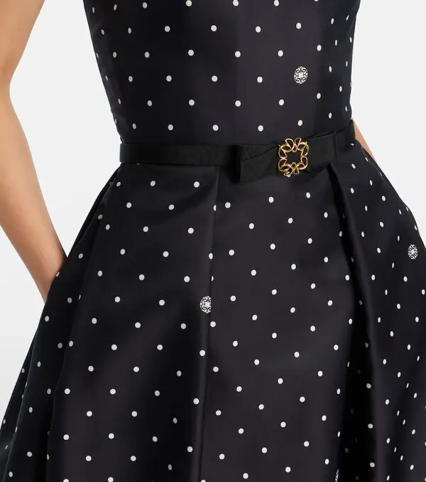 Elie Saab Belted Polka-dot Gown