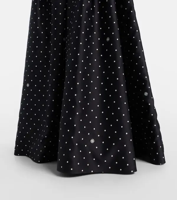 Elie Saab Belted Polka-dot Gown