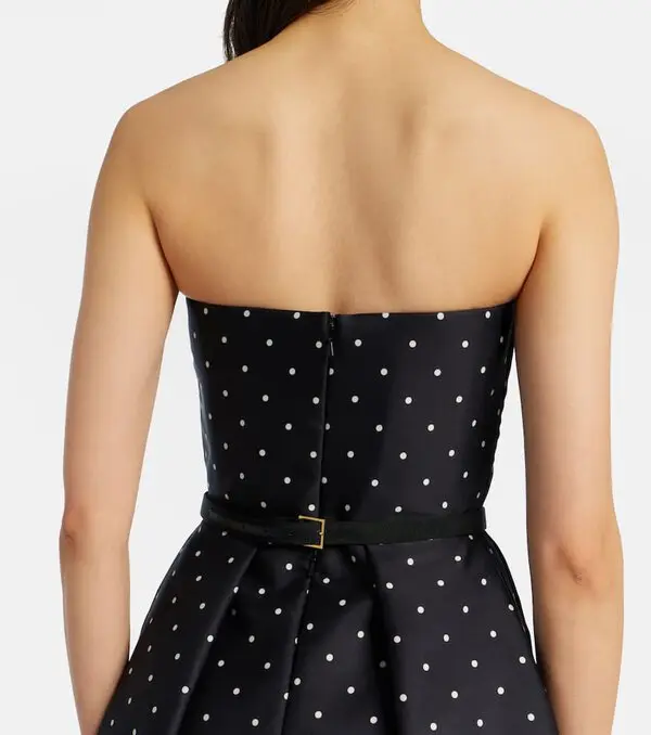 Elie Saab Belted Polka-dot Gown