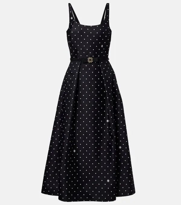 Elie Saab Polka-dot Midi Dress