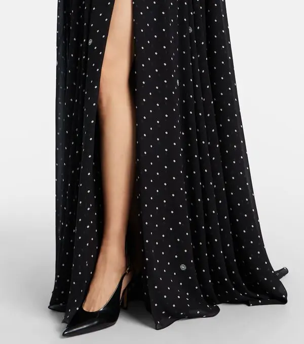 Elie Saab Polka-dot One-shoulder Gown