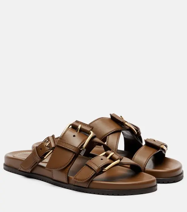 Zimmermann Orla Leather Sandals - Brown