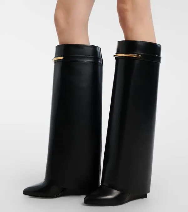 Givenchy Shark 95 Leather Knee-high Boots