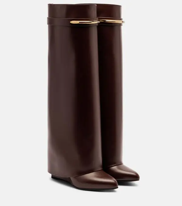 Givenchy Shark 95 Leather Knee-high Boots - Brown