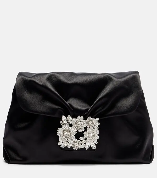 ROGER VIVIER Efflorescence Mini Satin Clutch