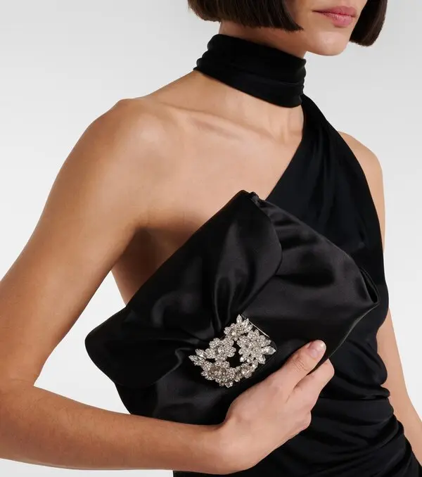 ROGER VIVIER Efflorescence Mini Satin Clutch