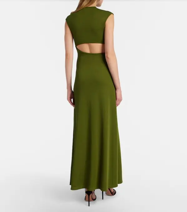 Christopher Esber Mineral Stone Jersey Maxi Dress - Green