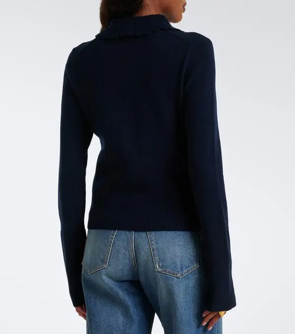 Chloé Logo Wool Cardigan - Blue