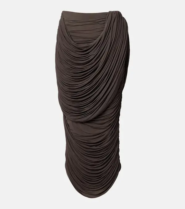 Magda Butrym Draped Midi Skirt - Brown