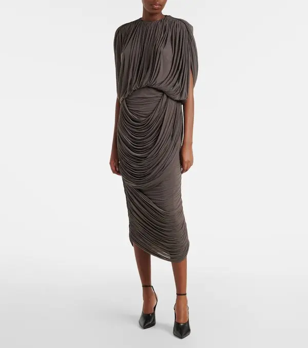 Magda Butrym Draped Midi Skirt - Brown
