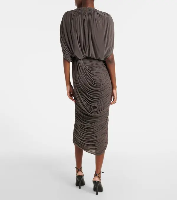 Magda Butrym Draped Midi Skirt - Brown