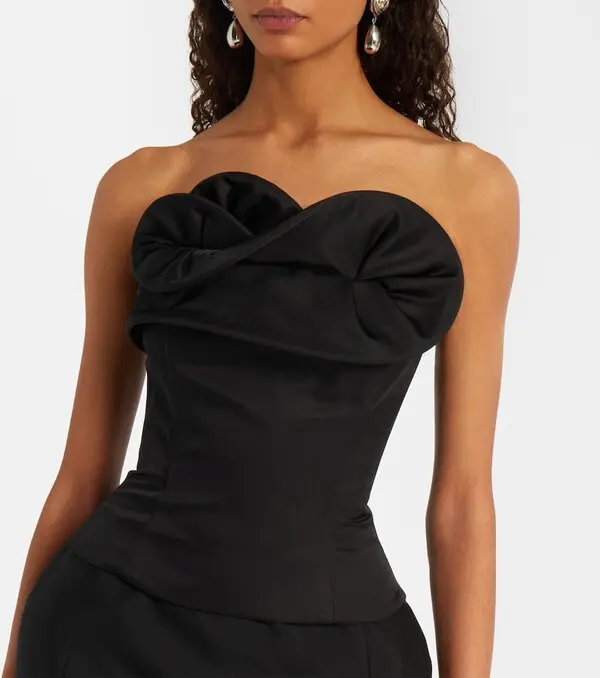 Magda Butrym Ruffled Wool And Silk Bustier Top